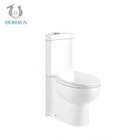 China White Ceramic Corner Two Piece Toilet Bowl 790x380x680mm Floor Mounted Space Saver for sale