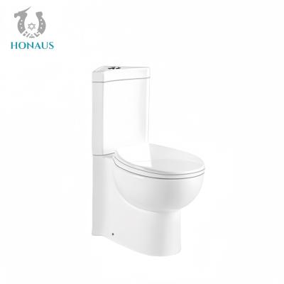 China White Ceramic Corner Two Piece Toilet Bowl 790x380x680mm Floor Mounted Space Saver for sale