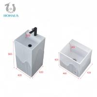 China Outdoor Retro Full Pedestal Wash Basin Sintered Stone 420x420x825mm Custom Colors for sale