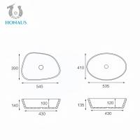 China Modern Yellow Ceramic Countertop Basin 390x140x545mm Customizable Round Shape for Hotel Apartment for sale