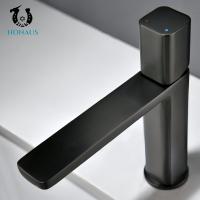 China Modern Brass Wash Basin Faucet Hot Cold Water Mixer Deck Mounted Ceramic Valve 0-90C for sale