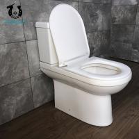 China Two Piece Elongated Toilet Bowl 766x376x720mm High Temperature Burned Ceramic Floor Mounted for sale