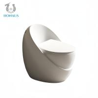 China Modern Ceramic One Piece Toilet Bowl Egg Shape S Trap 650x480x660mm Dual Flush for sale