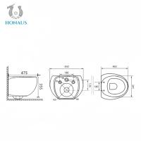 China Egg Shape Wall Hung Toilet Bowl 3/6L Dual Flush P Trap 180mm Ceramic White for sale