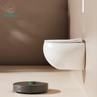 China Egg Shape Wall Hung Toilet Bowl 3/6L Dual Flush P Trap 180mm Ceramic White for sale