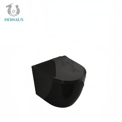 China Luxury Wall Hung Square Toilet Bowl P Trap 180mm Dual Flush 3/6L Ceramic for sale
