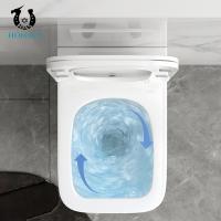 China Luxury Wall Hung Square Toilet Bowl P Trap 180mm Dual Flush 3/6L Ceramic for sale