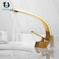China Premium Brass Wash Basin Faucet Hot Cold Mixer Deck Mounted 0-90 Degree for sale