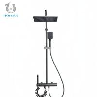 China Thermostatic Exposed Shower Set Four Handles Aluminum Digital Display 4 Outlets for sale