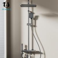 China Thermostatic Exposed Shower Set Four Handles Aluminum Digital Display 4 Outlets for sale