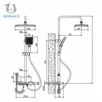 China Thermostatic Exposed Shower Set Four Handles Aluminum Digital Display 4 Outlets for sale