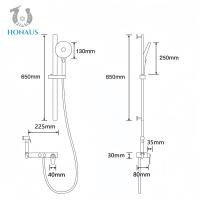 China Three Handle Exposed Shower Set with Multi Mode Handheld Spray 3 Outlets Brass Wall Mounted for sale