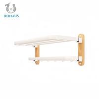 China Modern Wall Mounted 6 Piece Aluminum Bathroom Shower Accessories Set White Wood Drill Free for sale