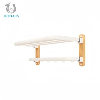 China Modern Wall Mounted 6 Piece Aluminum Bathroom Shower Accessories Set White Wood Drill Free for sale