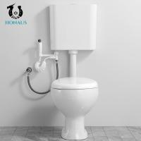 China Two Piece Toilet Bowl 430x340x400mm Ceramic Separated Tank Floor Mounted Wash Down Flush 3-4.5L for sale