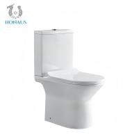 China Modern Two Piece Toilet Bowl 810x380x620mm Ceramic White Dual Flush Floor Mounted for sale
