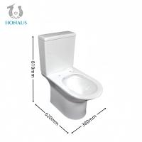 China Modern Two Piece Toilet Bowl 810x380x620mm Ceramic White Dual Flush Floor Mounted for sale