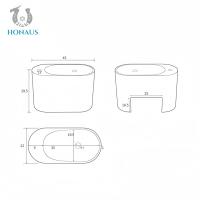China Modern Wall Hung Sintered Stone Bathroom Basin 450x295x220mm White Hotel Apartment for sale