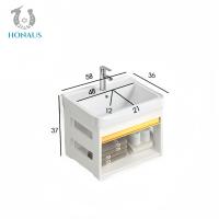 China Small Bathroom Wall Hung Basin Ceramic Bowl Steel Shelf Large Capacity for sale