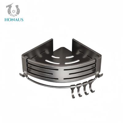 China Wall Mounted Aluminum Bathroom Shelf 223x66x296mm Heavy Load Bearing Gun Grey for sale