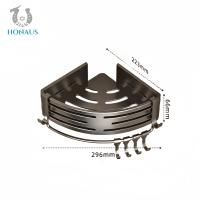 China Wall Mounted Aluminum Bathroom Shelf 223x66x296mm Heavy Load Bearing Gun Grey for sale