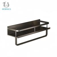 China Wall Mounted Aluminum Bathroom Shower Accessories Set Black Electroplated 50kg Load Bearing for sale
