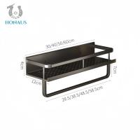 China Wall Mounted Aluminum Bathroom Shower Accessories Set Black Electroplated 50kg Load Bearing for sale