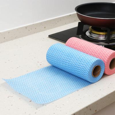 China Nonwoven OEM Oil Absorbent Disposable Cleaning Cloth Household Kitchen Multi-Purpose Cloth Wipes Reusable Cleaning Wipe for sale