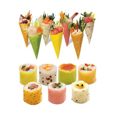 China Wholesale Popular Color Soy Sheet Soy Crepe Green Yellow Pink Orange Sheets 80G Per Bag Sushi Wrapper for sale