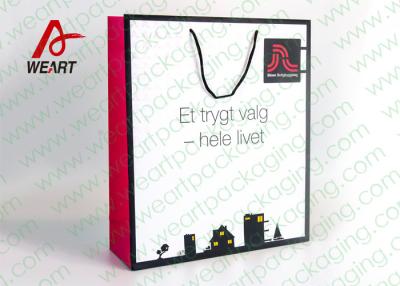 China CMYK Printing Black PP Handle Art Paper Bags With LOGO Matte Lamiantion for sale