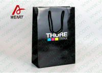 China CMYK Printing Black PP Handle Art Paper Bags With LOGO Matte Lamiantion for sale