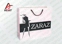 China Silk Screen Printing Brown Kraft Paper Gift Bags , Die Cut Rope Paper Goody Bags for sale