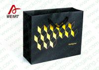 China Shirt Shop Black Custom Branded Paper Bags With Logo Matte Lamination Suface for sale
