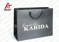 China Shirt Shop Black Custom Branded Paper Bags With Logo Matte Lamination Suface for sale