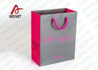 China Recycled Medium Brown Paper Christmas Gift Bags , Personalized Paper Wine Bags Red Color for sale
