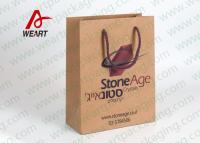 China Cotton Flat Rope Handle Brown Paper Carrier Bags for sale