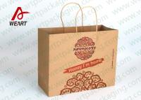 China Cotton Flat Rope Handle Brown Paper Carrier Bags for sale