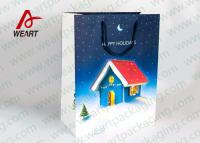 China High End Red Color Cute Christmas Paper Bags With Handles Matte Lamination for sale
