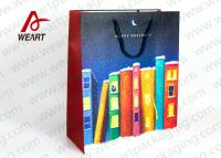 China High End Red Color Cute Christmas Paper Bags With Handles Matte Lamination for sale