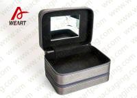 China Silver / Grey Surface Personalised Makeup Box Cosmetic Storage Case OEM for sale