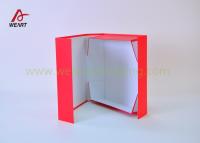 China Single Cake Style Paper Kraft Boxes , Die Cut Handled Purple Wrapping Paper Gift Boxes for sale