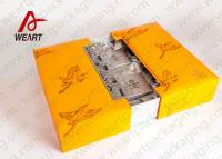 China Yellow Fabric Personalised Gift Wrap Box , Special Printing Window Paper Box for sale