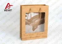 China Unique Two Bottles Sturdy Gift Bags For Wine , Customised Paper Handle Bags for sale
