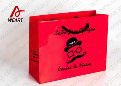 China Glass Matt Medium Art Paper Bags With White PP Rope 35 X 12 X 30cm for sale