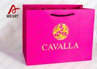 China Pink Holiday Goodie Christmas Paper Bags No Minimum Hot Foil LOGO for sale
