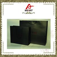 China Black Glossy / Matte Lamiantion Custom Paper Shopping Bags With Cotton Handle for sale