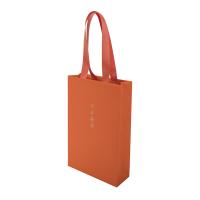 China Orange Color Fancy Paper Material Custom Printed Reusable Shopping Bags for sale
