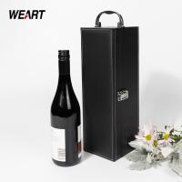 China Customized two bottles of high-quality PU leather sewing red wine packaging box with bottle opener and other accessories for sale