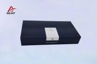 China Soft Touch Lamination Jewelry Gift Boxes , Deep Blue Filp Type Customized Paper Box Logo Printing for sale
