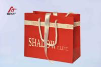 China Red Art Paper Bags / Colored Paper Gift Bags Middle Hole Glued White Ribbon​ for sale